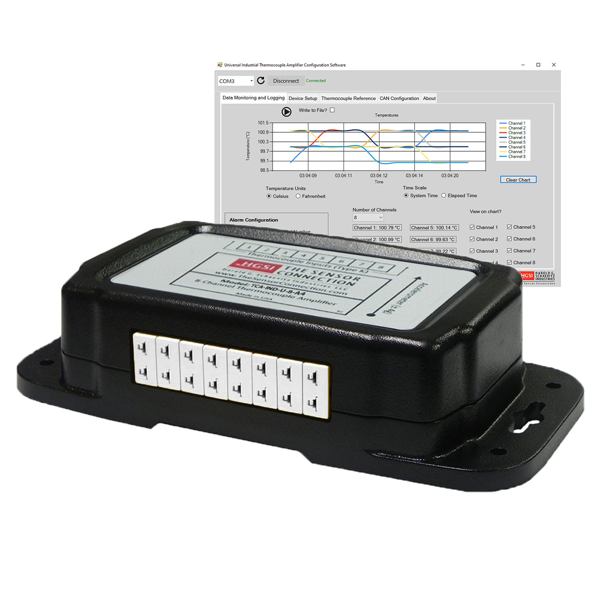TCA-IND 8 Channel Amplifier - Universal Type J K T Thermocouple