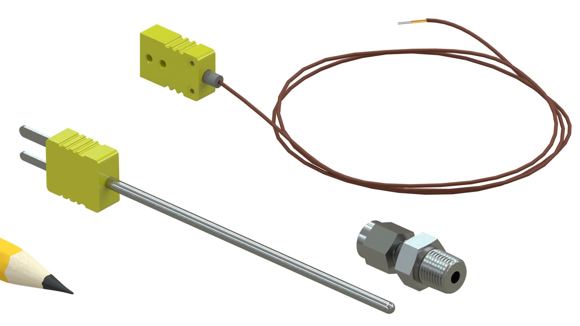 QDC Quick Disconnect Thermocouple Probe with Attached Connector